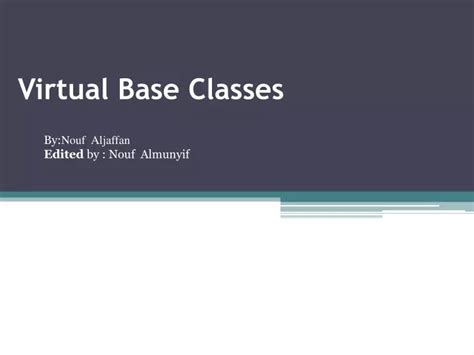 ppt virtual base classes powerpoint presentation free download id