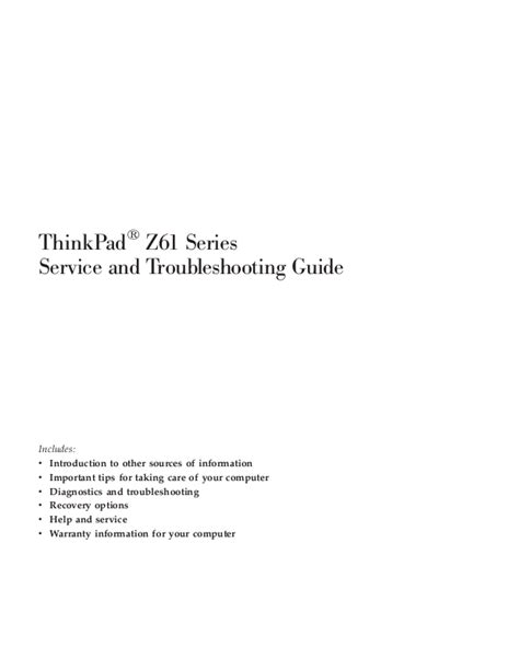 Ibm THINKPAD Z61 User Manual