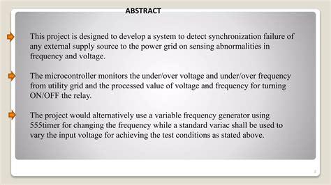 Detection Of Power Grid Synchronization Failure On Sensing Of Frequency