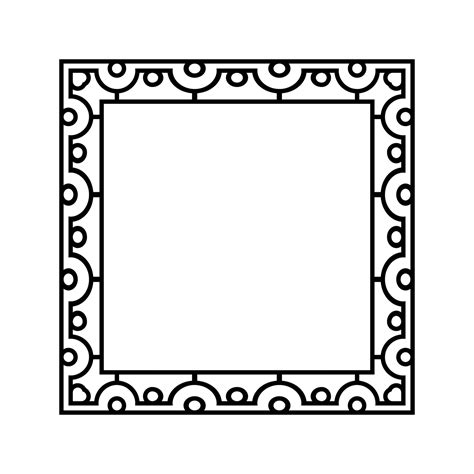 Ornamental Geometric Square Border Pattern Design With Symmetrical Ornamental Geometric Square Border Pattern Design With Symmetrical