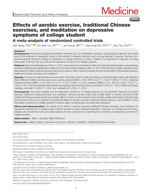 Pdf Effects Of Aerobic Exercise Traditional Chinese Exercises And