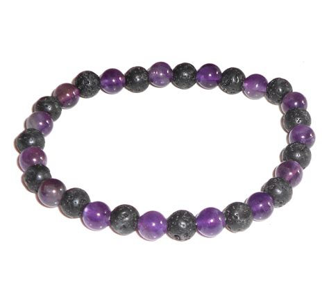 Bracelet améthyste et pierre de lave 6 Bien être et Minéraux
