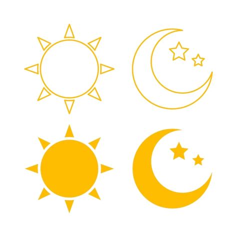 Et Le Contour De La Lune Et Le Soleil Plat Vecteur Gratuite
