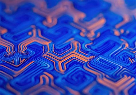 Abstract Blue And Orange Pattern With Intricate Lines And Shapes Stock Image Image Of Detail