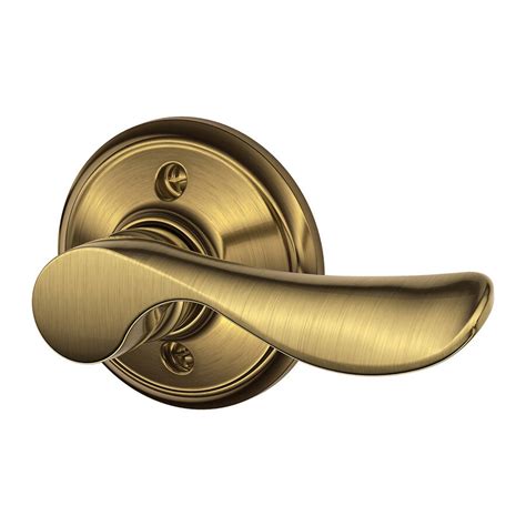 Shop Schlage F Champagne Antique Brass Dummy Door Handle At