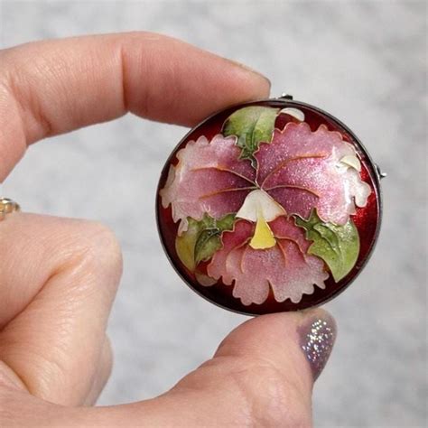 Vintage Art Deco Cloisonne Iris Brooch Pendant Germany Austria 1930 Etsy