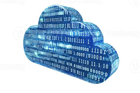 A Stylized Cloud Symbol Infused With Binary Code Representing Digital Storage And Cloud