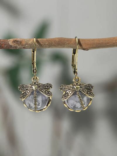 Badu Bg Винтидж обеци с водни кончета модни златни метални резбовани шарки инкрустирани