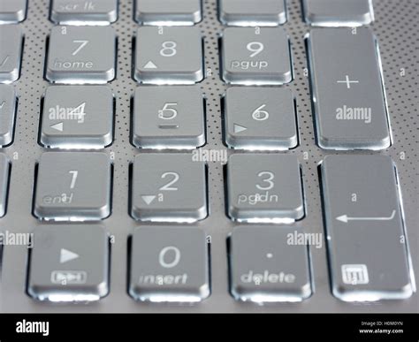 Number Keys On Silver Keyboard Of Laptop Stock Photo Alamy