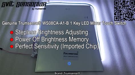 Genuine Trumsense® WS08CA A1 B LED mirror touch switch Stepless ...