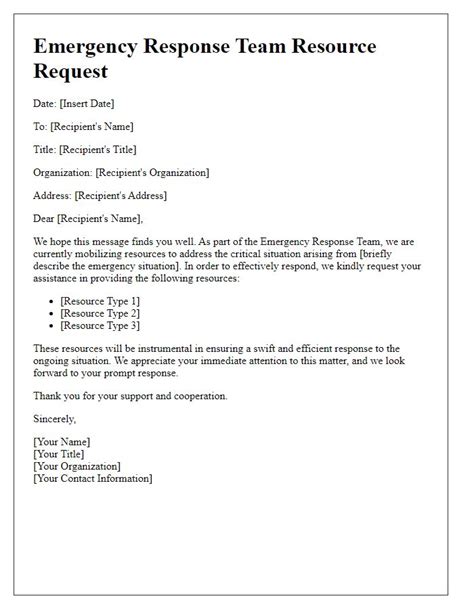 Letter Template For Emergency Response Team Free Samples In Pdf Letterin