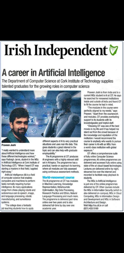 Praveen Joshi On Linkedin Deeplearning Cit Mscai Irishindependent 10 Comments