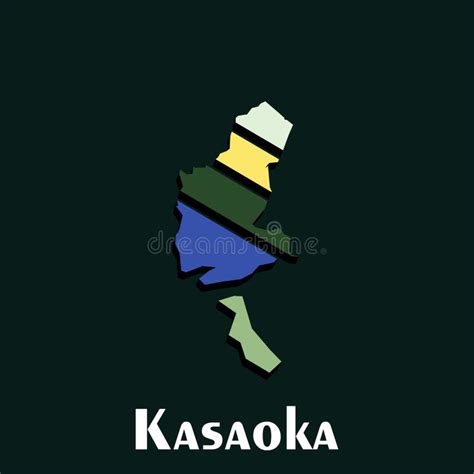 Map Of Japan With Prefecture Names Of Kasaoka City Vector Illustration