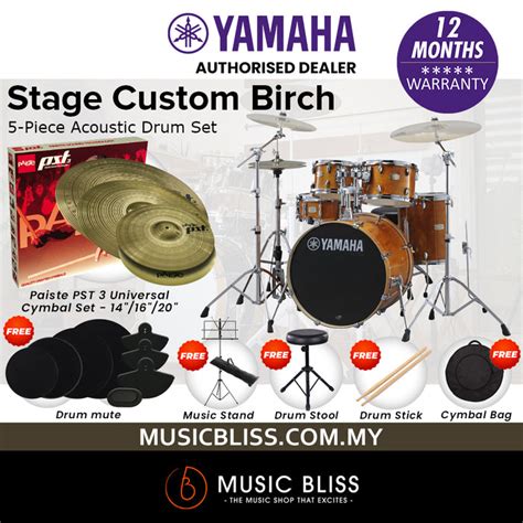 Yamaha Stage Custom Birch Shell Pack With Cymbal Set And Hardware Pack