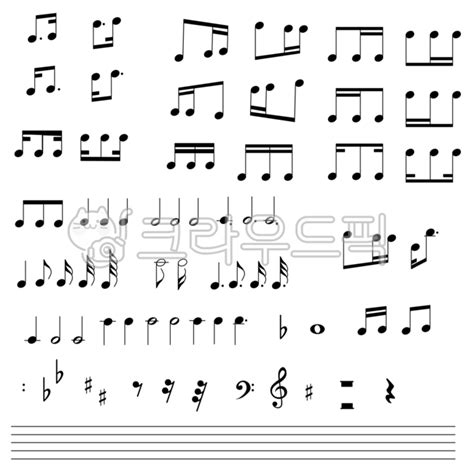 음표 악보 음악기호 기호 아이콘 사진이미지일러스트캘리그라피 New7draw작가