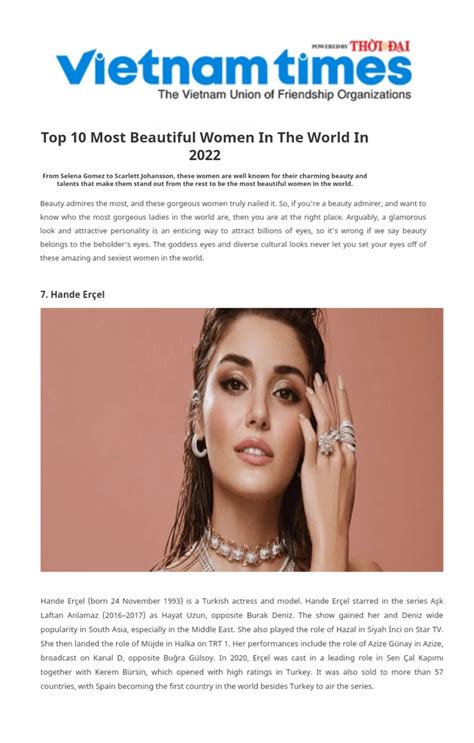 10 Most Beautiful Woman In The World 2022