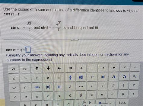 solved use the cosine of a sum and cosine of a difference