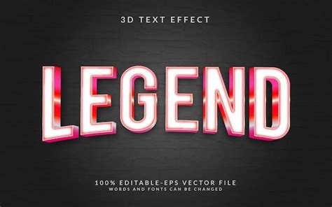 Premium Vector Legend D Text Effect Fully Editable Illustrator To Vector