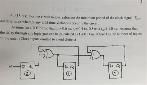 Solved For The Circuit Below Calculate The Minimum Perio