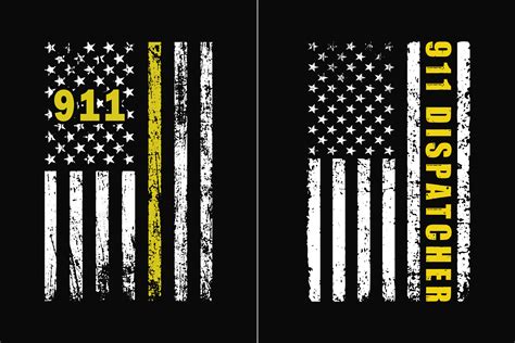 911 Dispatcher With Flag T Shirt Design Graphic By Flag Station