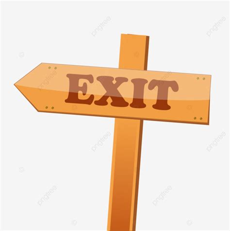 Exit Arrow Sign On White Plank Clipping Isolated Poster PNG Transparent Image And Clipart For