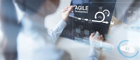 Agile Development And Sprint Execution In Digital Workflow Stock Image