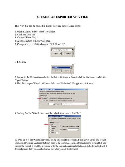 Opening An Exported Tsv File Pdf