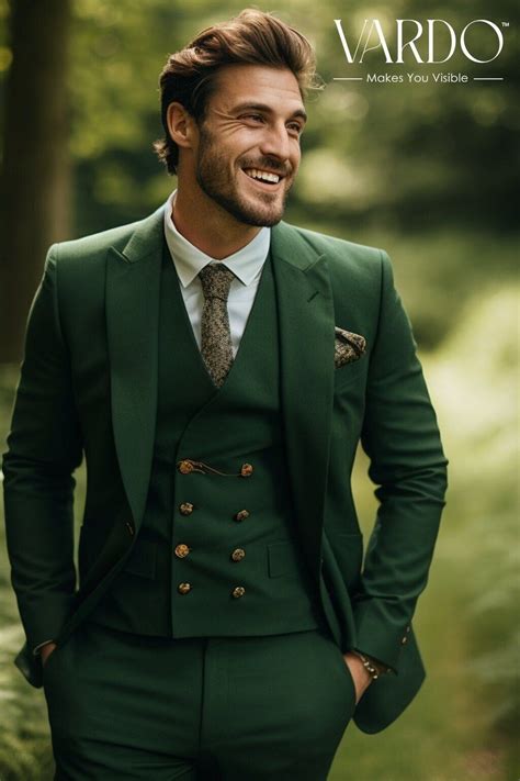 Mens Forest Green 3 Piece Suit Slim Fit Wedding And Formal Wear