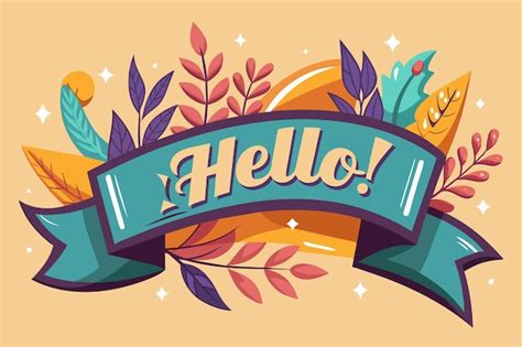 A Cartoon Illustration Of A Banner That Says Hello Premium Ai Generated Vector