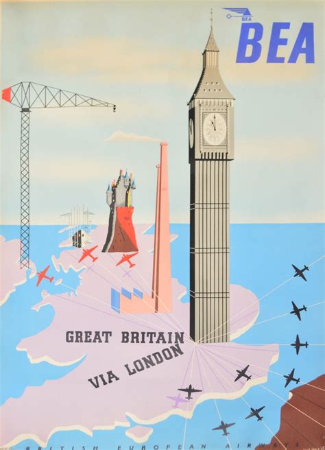 David Lewis Possibly For The Festival Of Britain Vintage Travel Posters Travel Posters