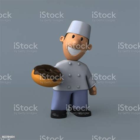 만화 베이커3d 일러스트 3차원 형태에 대한 스톡 사진 및 기타 이미지 3차원 형태 도넛 빵 Istock