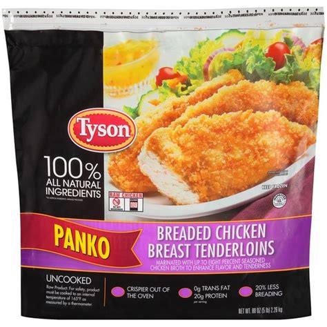 Tyson Uncooked Panko Breaded Chicken Breast Tenderloins 40 Oz Frozen