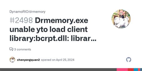 drmemory exe unable yto load client library bcrpt dll library