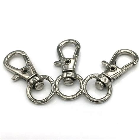 20pcs Dull Silver Plated Swivel Lobster Clasp Clips Key Hook Keychain