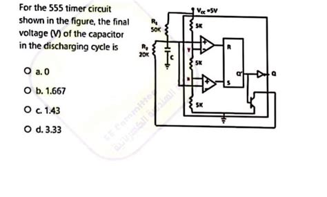 Solved For The Timer Circuit Shown In The Figure The Chegg