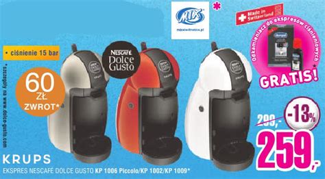Archiwum Krups EKSPRES NESCAFÉ DOLCE GUSTO KP 1006 Piccolo KP 1002 KP