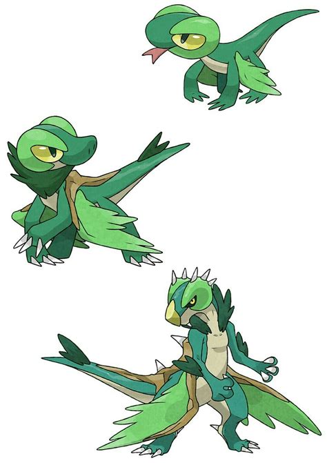 Fakemon Gleafard Grass Lizaero Grass And Reptiling Grassflying