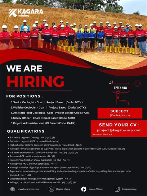 Hiring Miningindustry Miningengineering Consulting Hiring Lokertambang Geologist Project