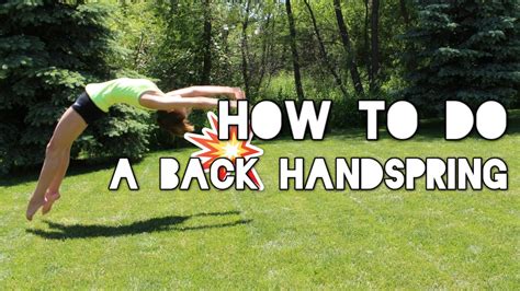 How To Do A Back Handspring Youtube