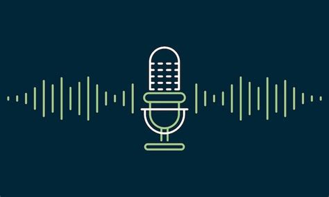 Premium Vector Podcast Concept Microphone With Voice Recording Wave Future Technology