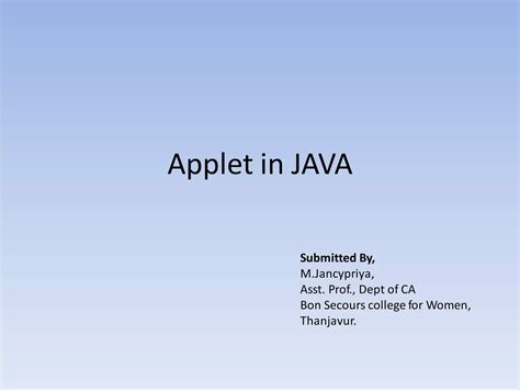 Applet In Java Ppt