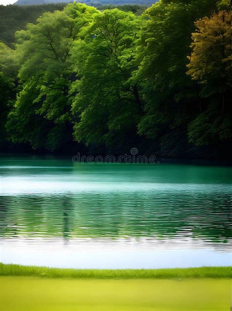 Rainy Lake With Deep Shadow Flat Kodachrome Stock Illustration