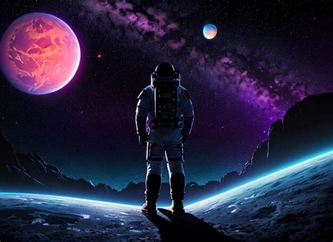 Premium Photo Astronaut In Outer Space Neural Network