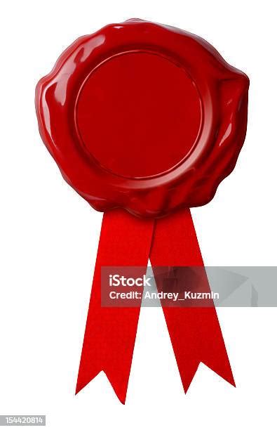레드 밀랍을 직인 리본상 흰색 바탕에 그림자와 리본에 대한 스톡 사진 및 기타 이미지 리본 인장 0명 Istock