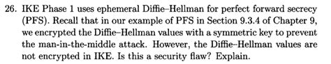 Solved Ike Phase 1 Uses Ephemeral Diffie Hellman For