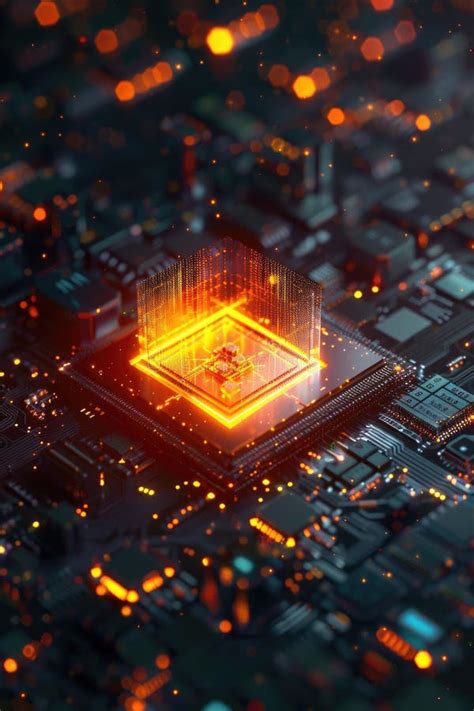 Detailed View Of A Circuit Board With Illuminated Lights Perfect For
