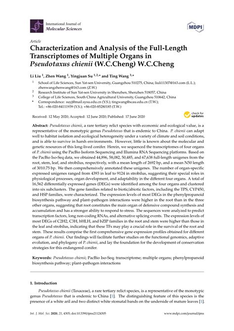 Pdf Characterization And Analysis Of The Full Length Transcriptomes Of Multiple Organs In