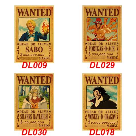 Poster Truy Nã One Piece Kích Thước 4229 Cm Tranh Nhân Vật Hoạt Hình