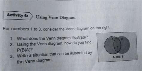 solved activity 6 using venn diagram for numbers 1 to 3 consider the