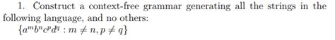 solved 1 construct a context free grammar generating all